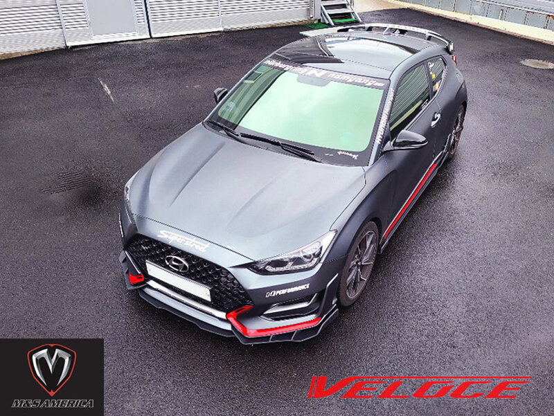 M&S VELOCE Line Type R Lip Kit For Hyundai Veloster N Front Lip + Fins ...