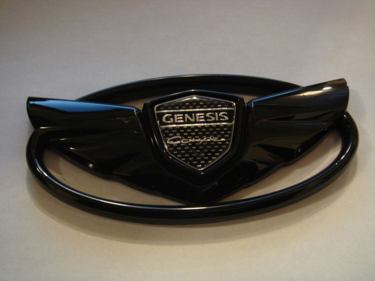 Genesis Coupe Wing badge emblems Grille+Trunk ..GLOSSY BLACK SET ...